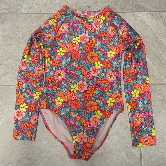 Cat & Jack | Swim | Cat Jack Girls Retro Row Floral Rash Guard One ...